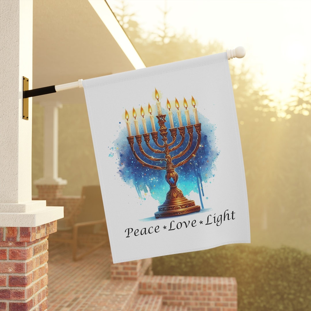 Love Light Peace Menorah Garden & House Banner - Etsy