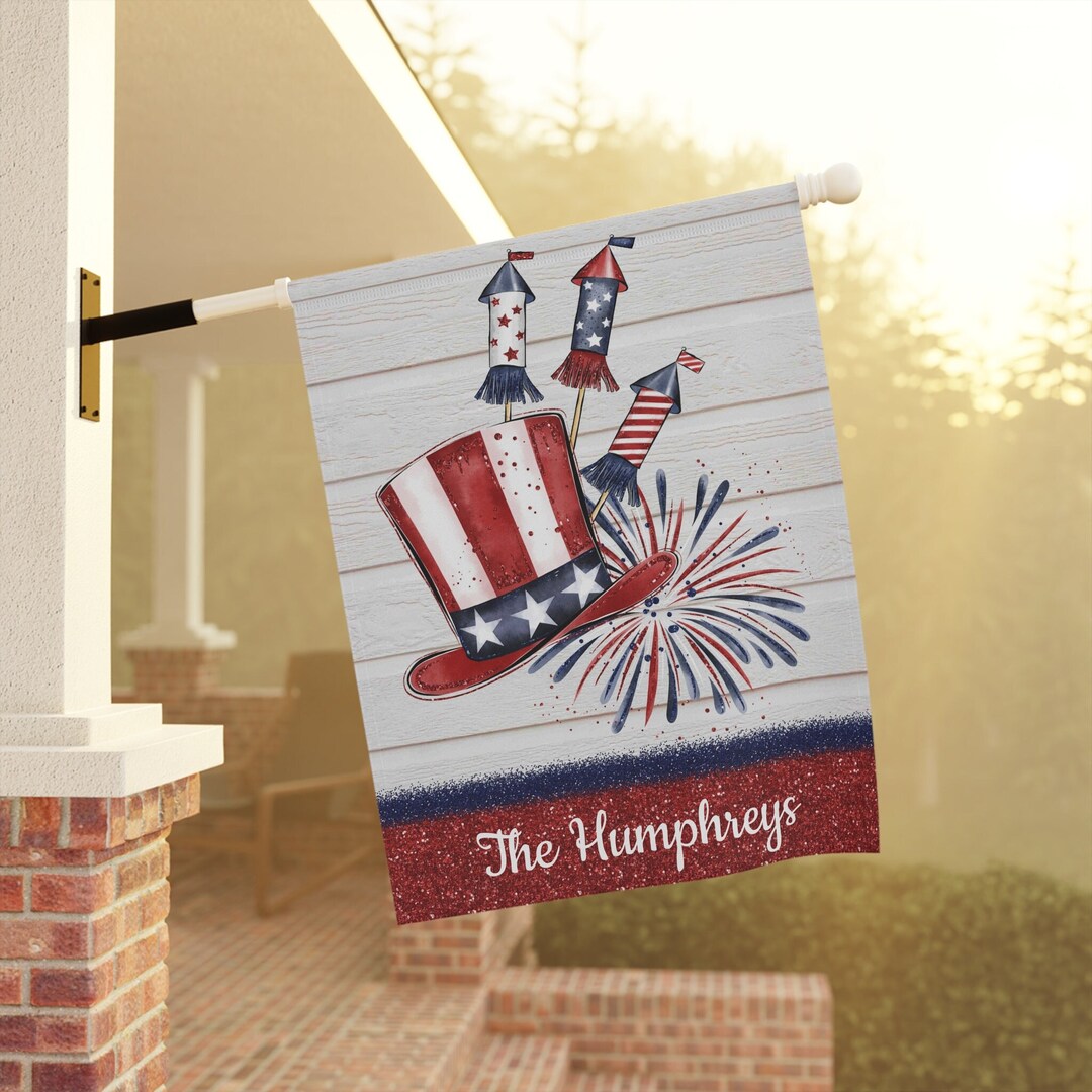 Personalized Patriotic American Flag - Double-sided Outdoor Flag ...