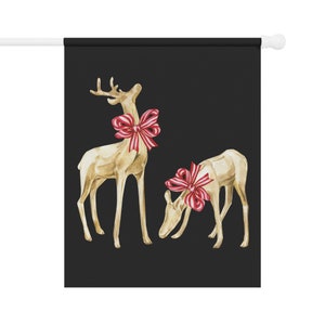 Reindeer With Bows Preppy Christmas Garden & House Banner,perfect ...
