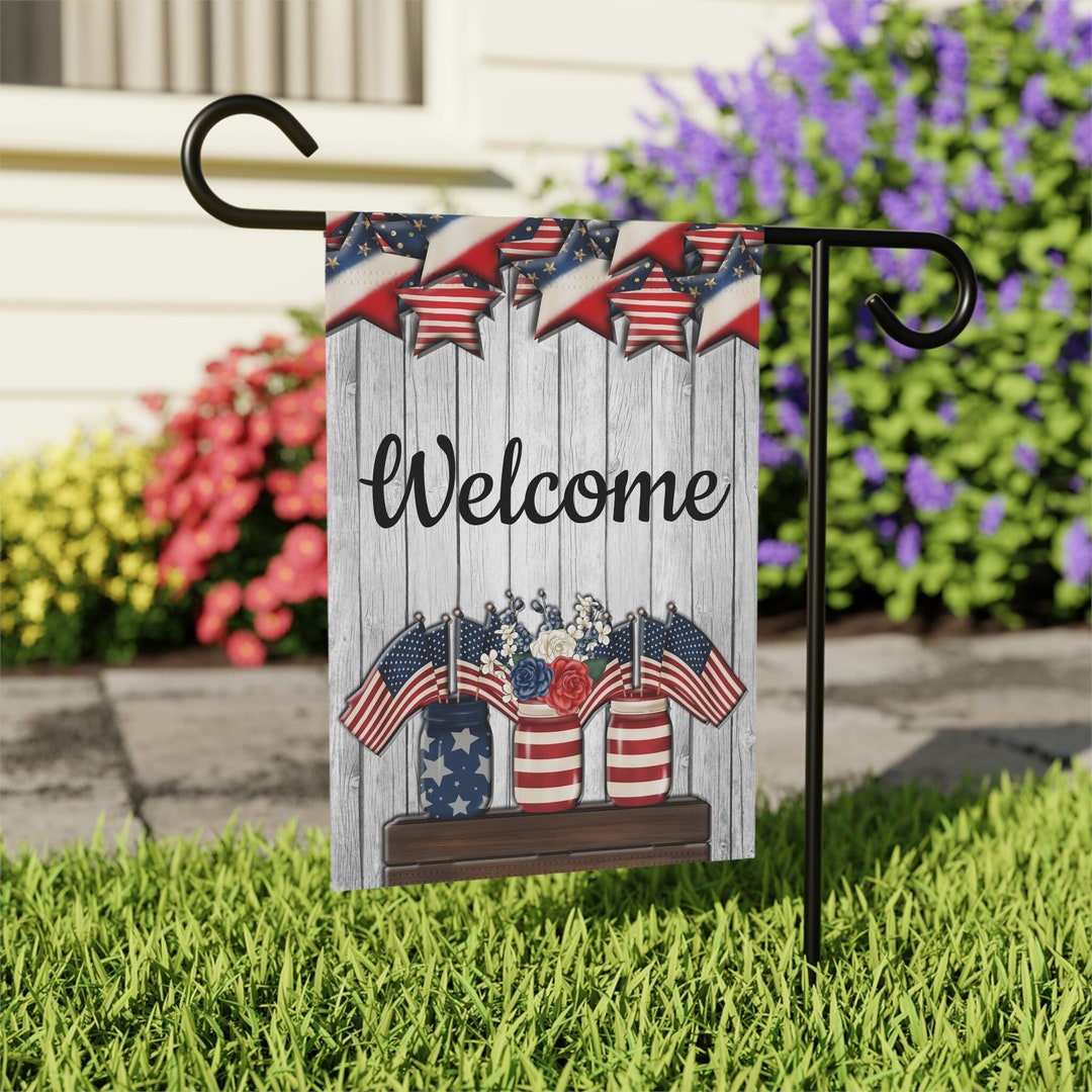 Personalized Patriotic American Flag - Double-sided Outdoor Flag ...