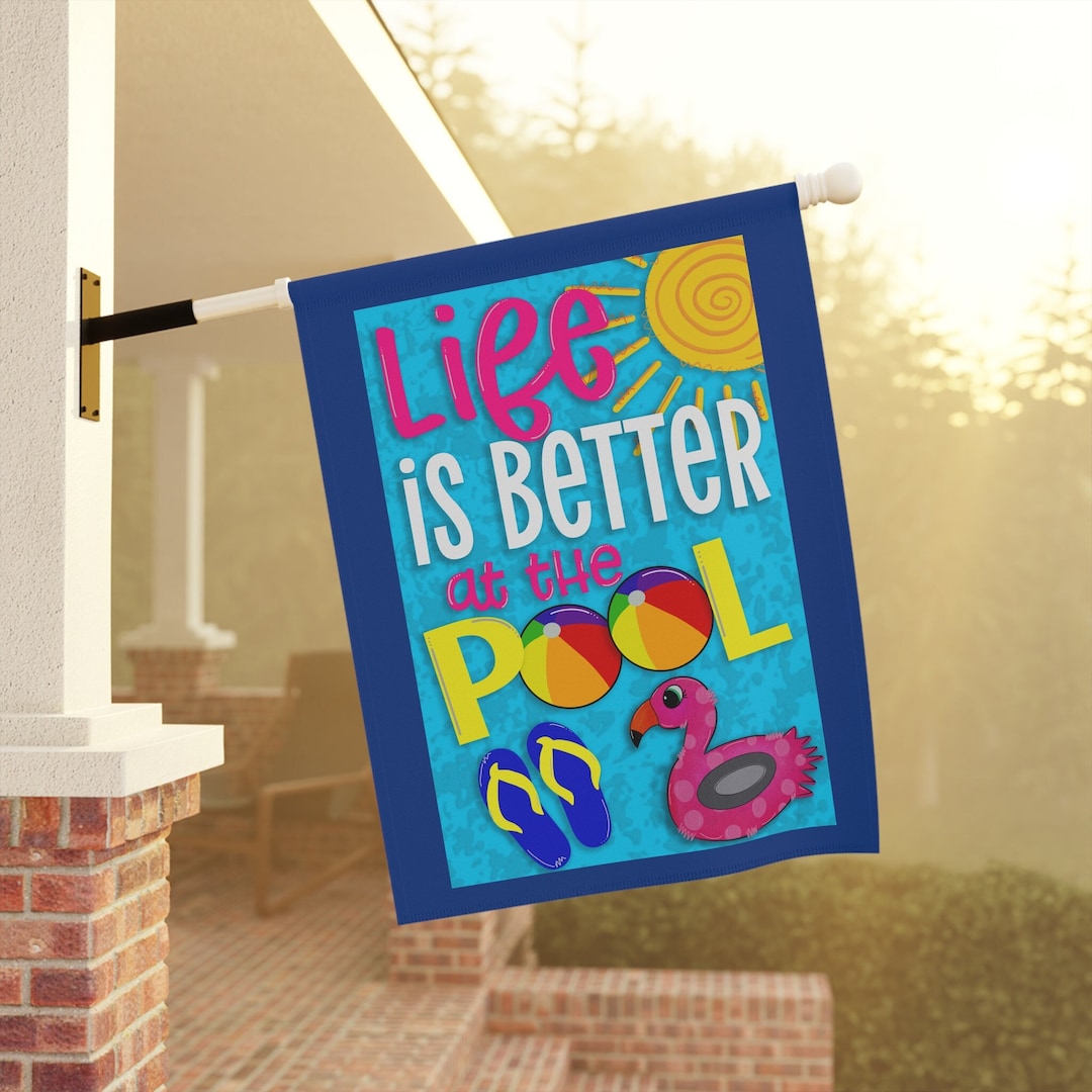 Personalized Family Summer Pool Rules Double-sided Flags Pool Floats ...