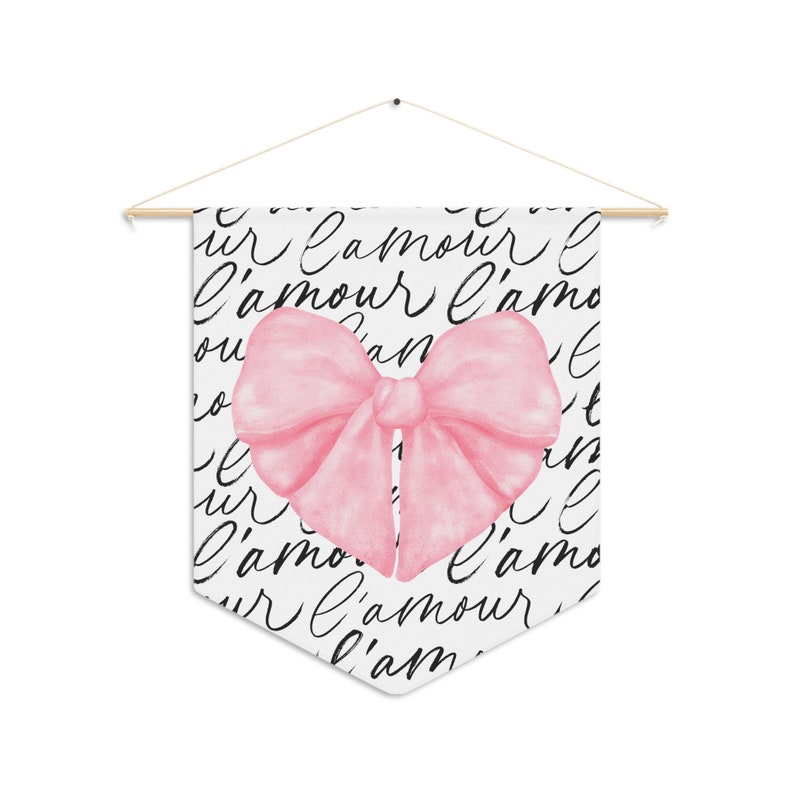 Coquette Pink Bow Room Decor Interior Pennant - Etsy