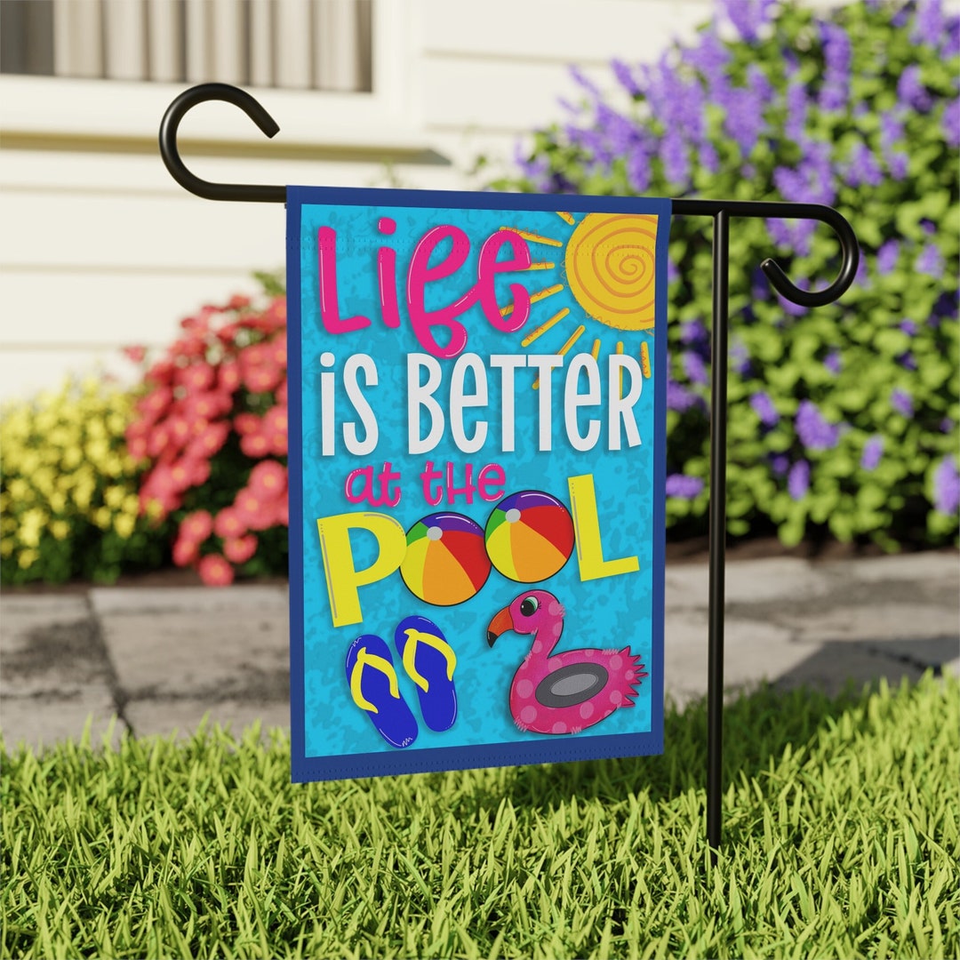 Personalized Family Summer Pool Rules Double-sided Flags Pool Floats ...