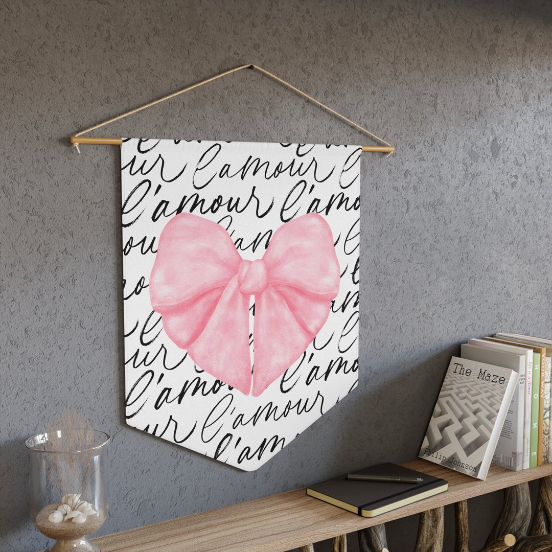 Coquette Pink Bow Room Decor Interior Pennant - Etsy