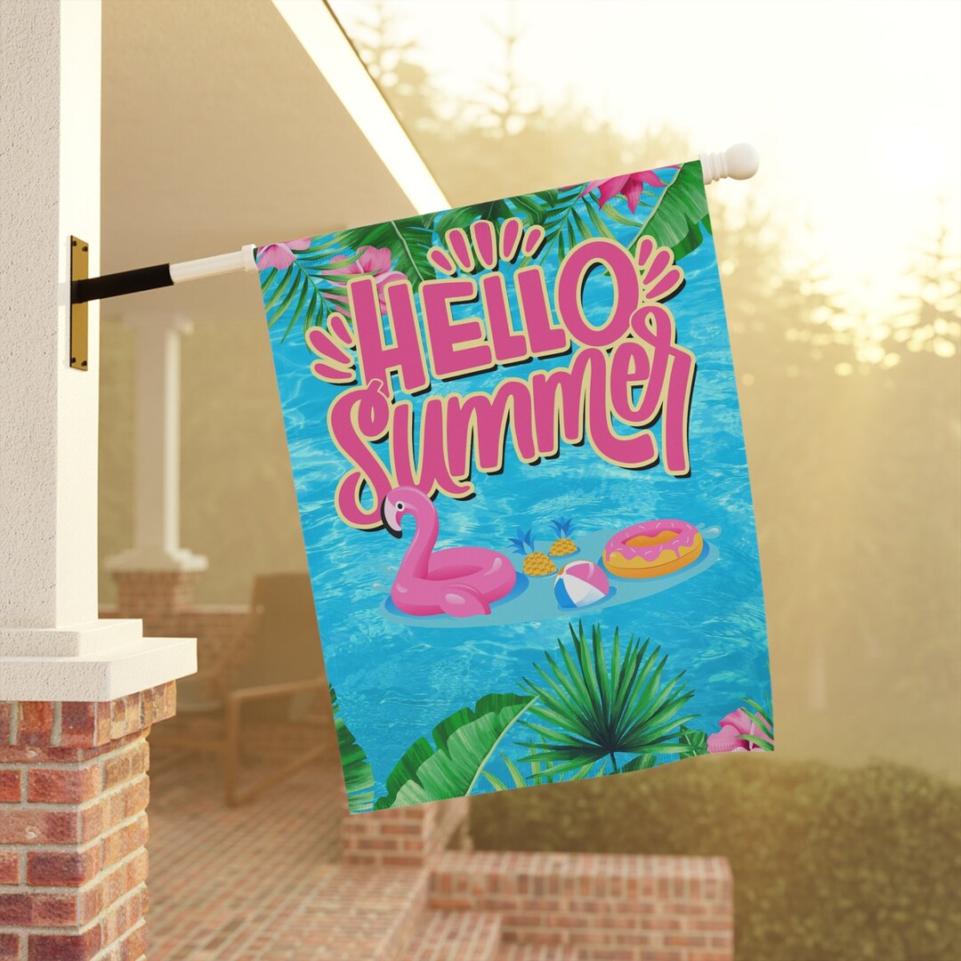 Personalized Summer Garden Flag Custom Pool Flag Porch Decor BBQ ...