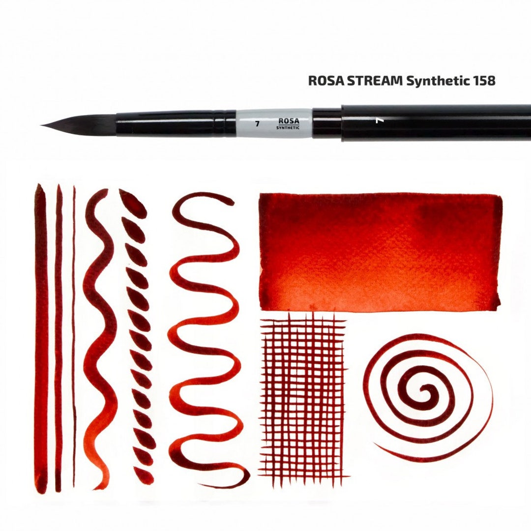 ROSA STREAM Round Watercolor Brush, Synthetic Travel Brush Set - Etsy