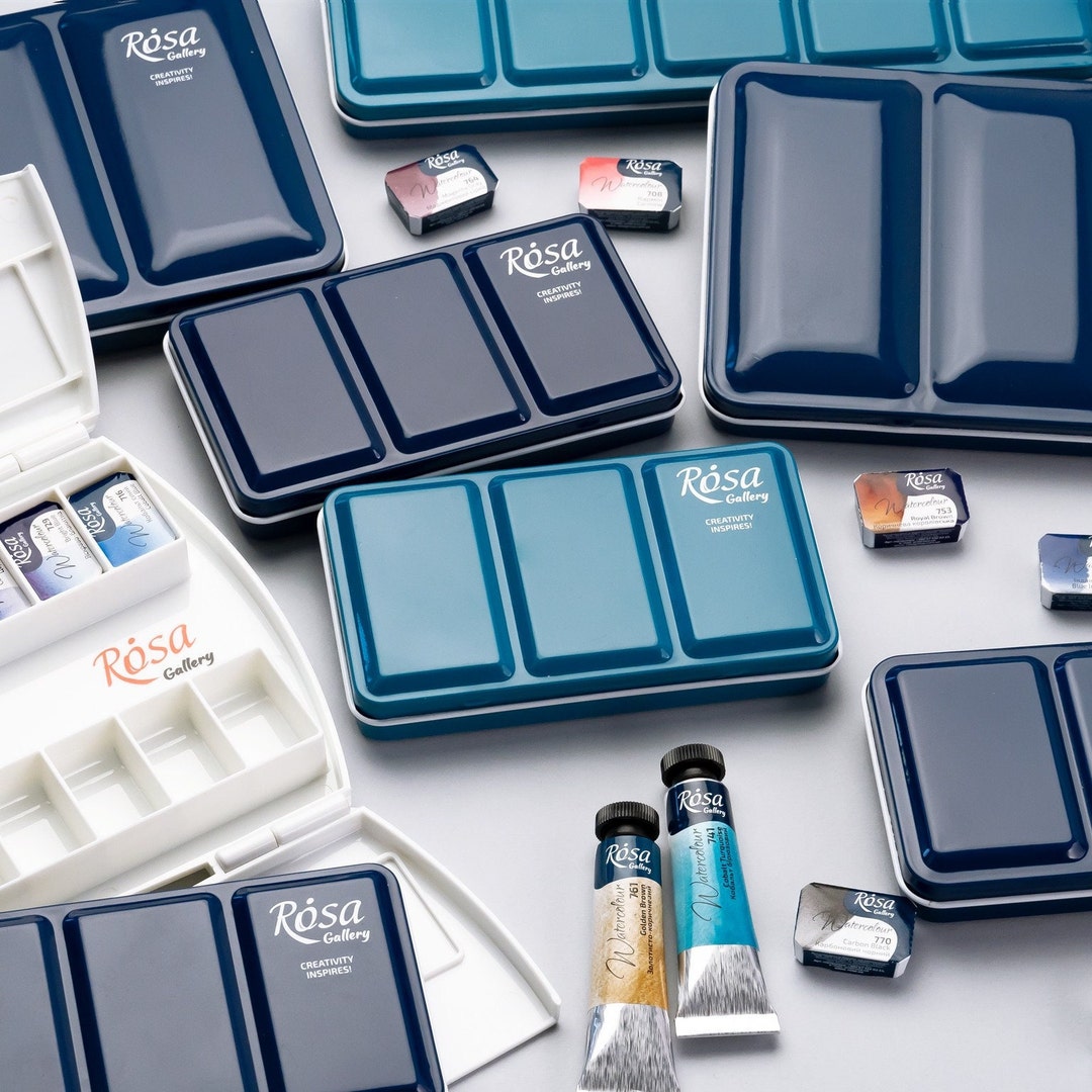 Metal Case for Watercolor Paint Set ROSA Gallery , Paint Case Emty 12 ...