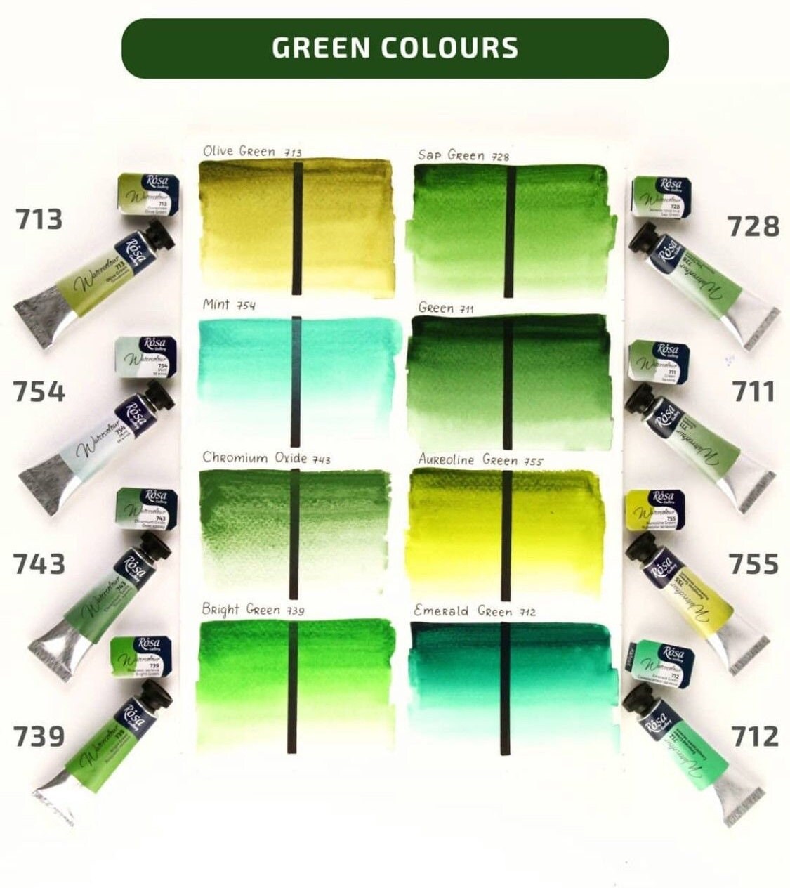 ROSA Gallery Watercolor Paint TUBES 10 Ml, High Lightfastess Paints ...