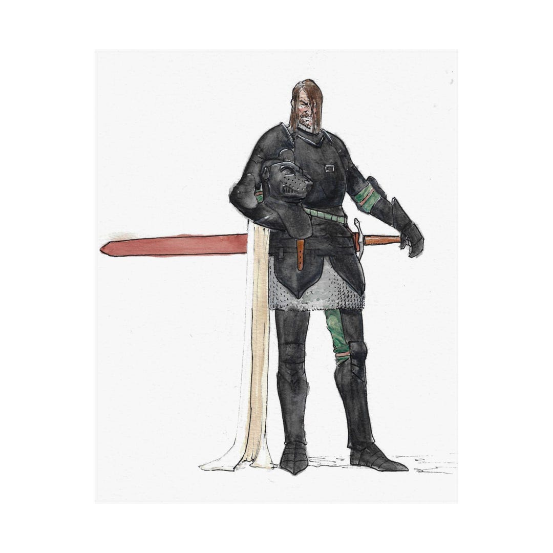 Medieval Fantasy Dog Knight Illustration Matte Vertical Poster ...