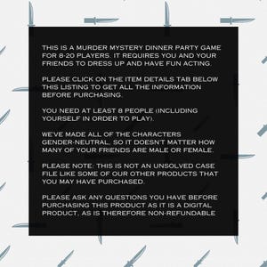 8-20 Players Printable Murder Mystery Dinner Party Game Kit - Digital ...