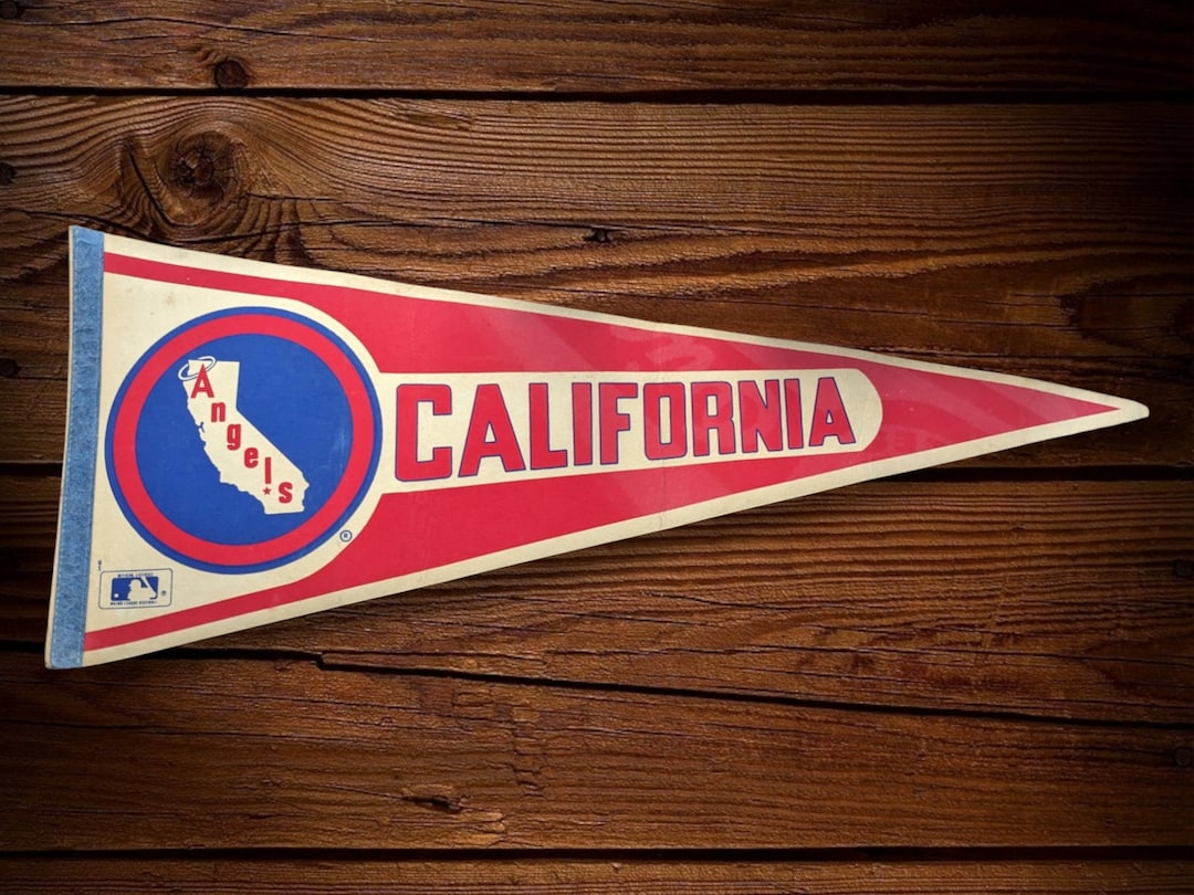 1970s Vintage Felt California Angels Flag/pennant 70cmx30cm Mancave ...