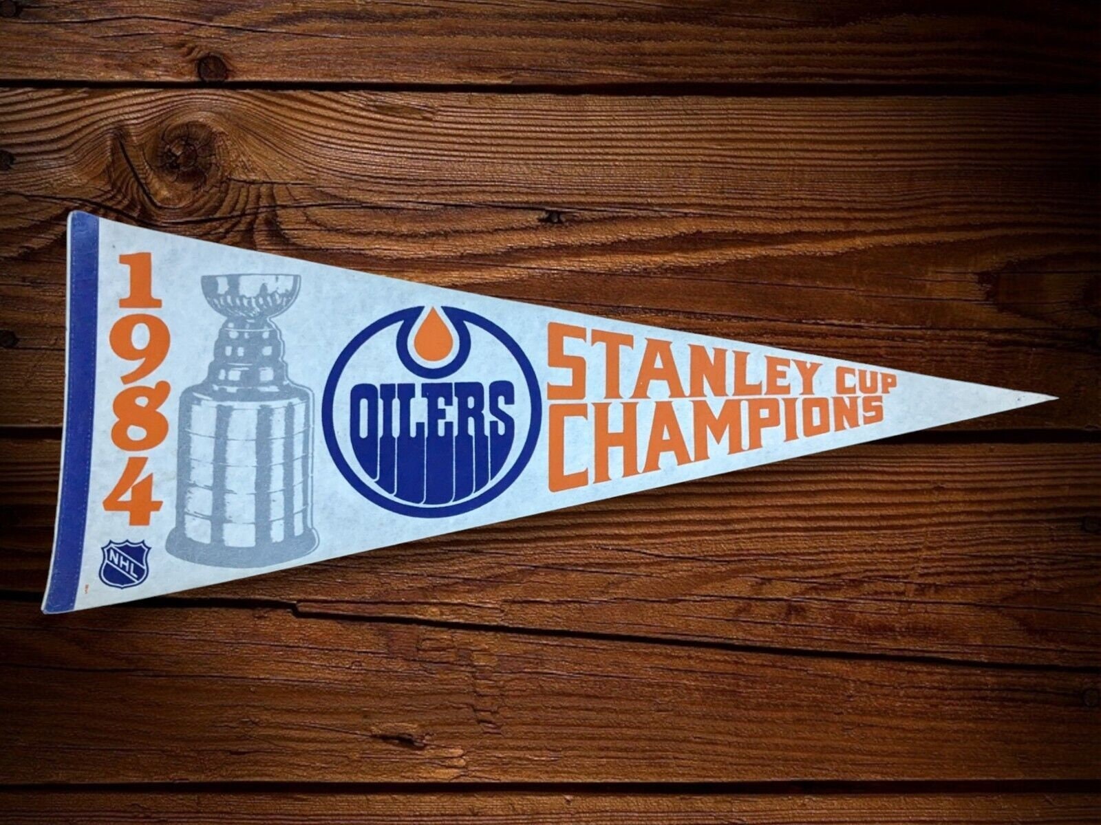 70s Vintage Felt Edmonton Oilers Flag Pennant Mancave Decor - Etsy