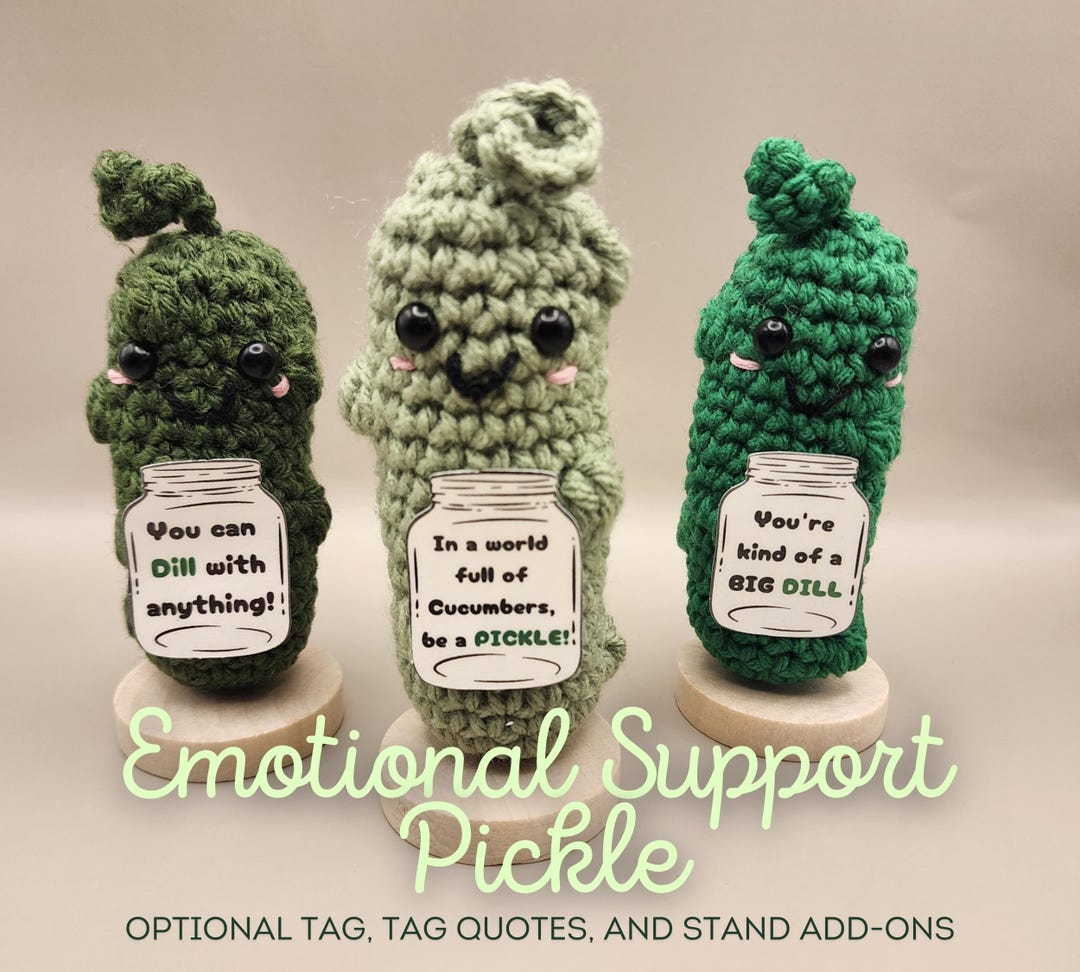 Emotional Support Pickle | Crochet Pickle | Cute Pickle Decor | Office ...