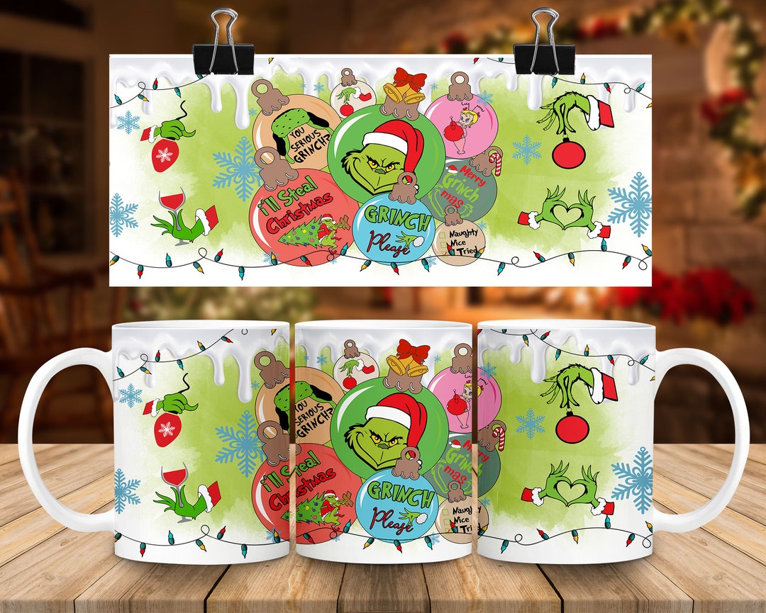 Christmas Mug Wrap, 11oz & 15oz Mug Template, Merry Christmas 11oz Mug ...