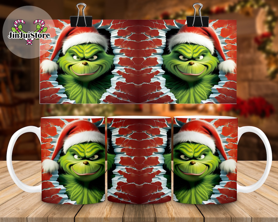 3D Grinchmas Coffee Mug Wrap Design 11oz & 15oz Mug Sublimation ...