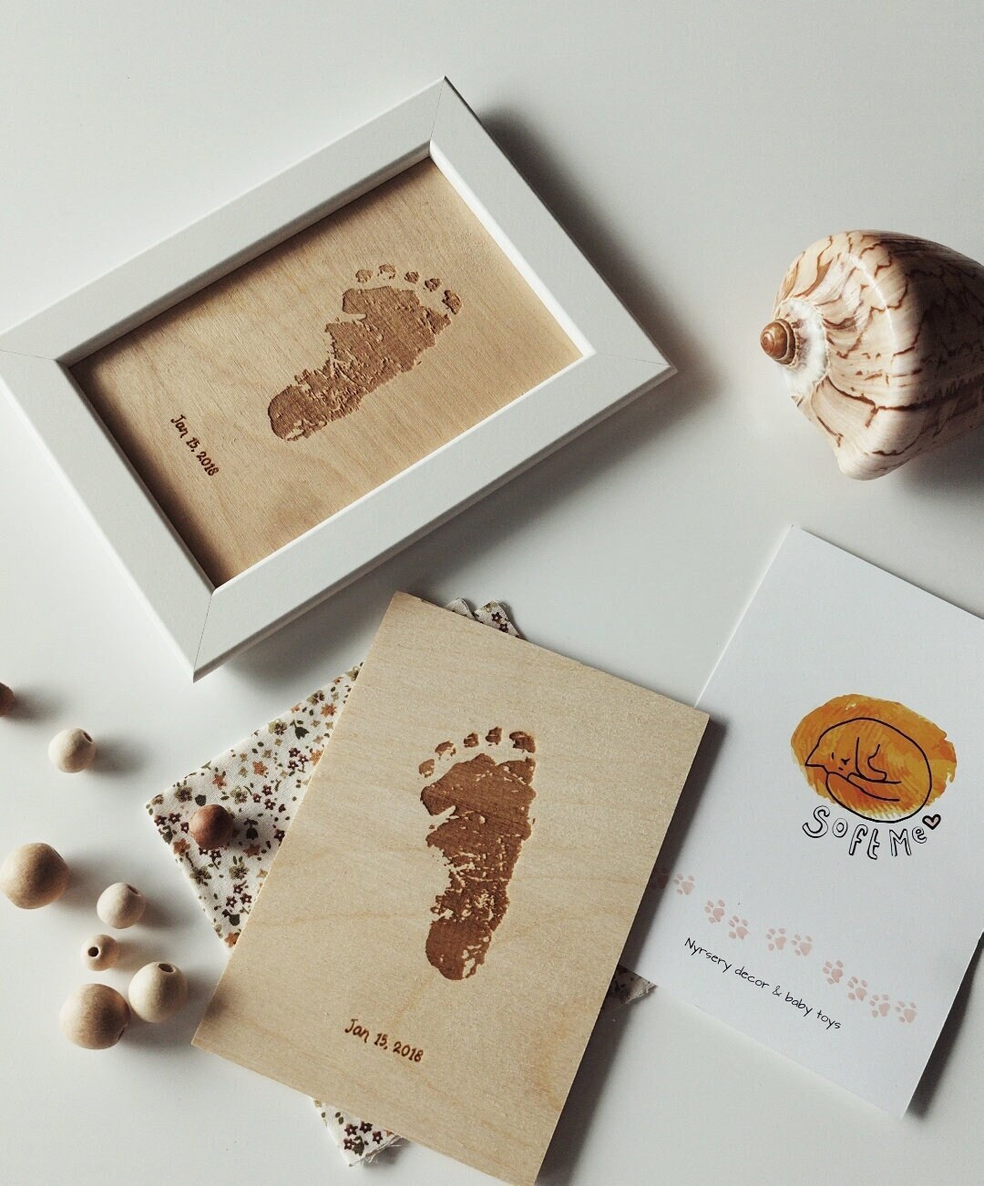 Real Footprint Wood Engraving Laser Engraved Wood Print Actual ...