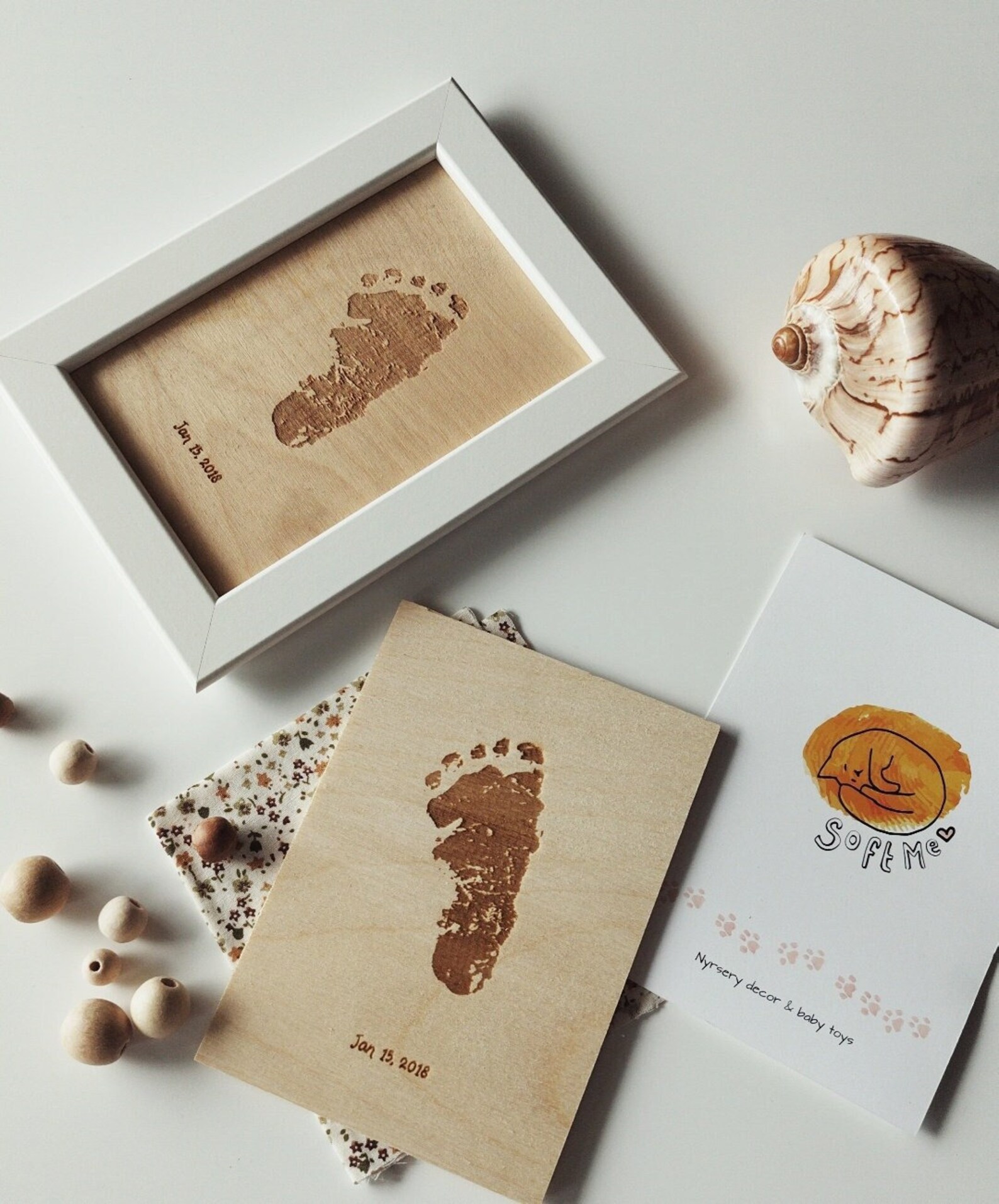 Personzalized Baby Print, Personalised Birth Print, Newborn Footprint ...