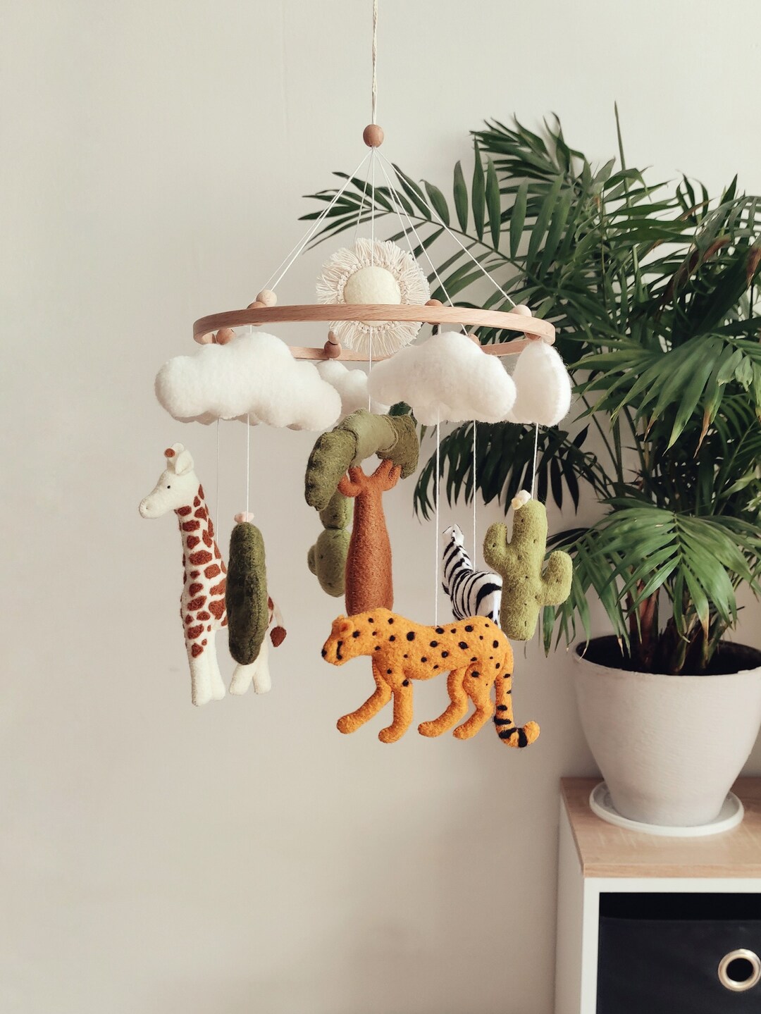 Baby Mobile With African Animals African Baby Mobile, Handmade Safari ...