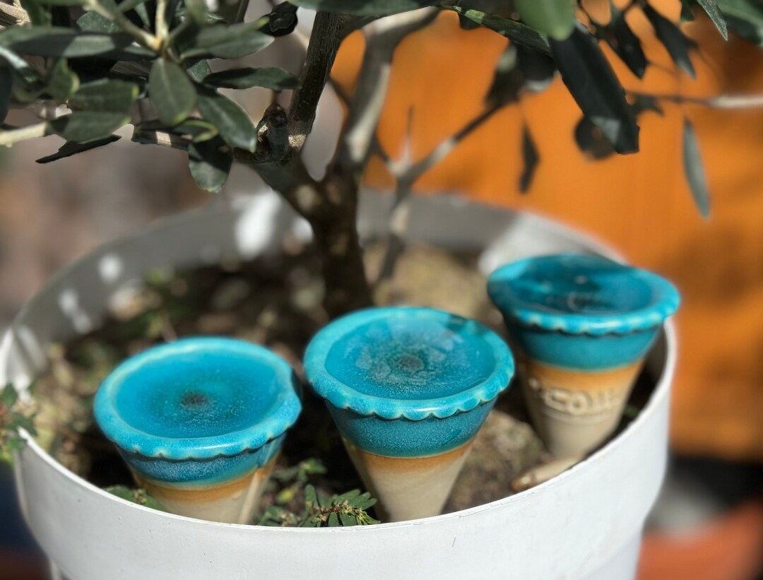 Rain Catcher - Insect Waterer Set of 3 Made of Ceramic, Bright and ...