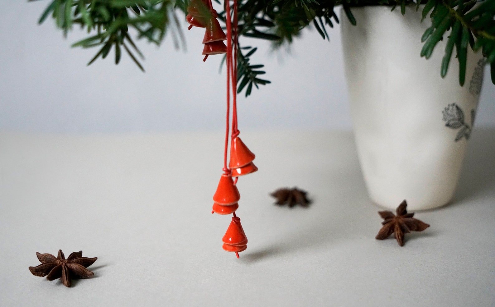 Small Red Christmas Trees Set of 3 Handmade Decorations for - Etsy