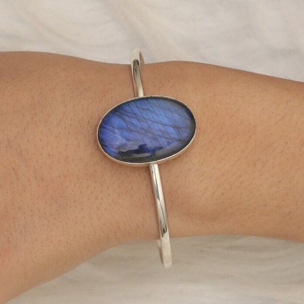Labradorite Cuff Bracelet - Etsy