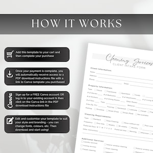 Cleaning Services Client Intake Form: Editable Canva Template (letter ...