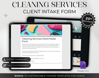 Cleaning Services Client Intake Form, Canva Template, Editable Client ...