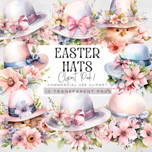 Easter Hat Clipart, Womans Straw Hat With Florals, Flowers, Cute ...