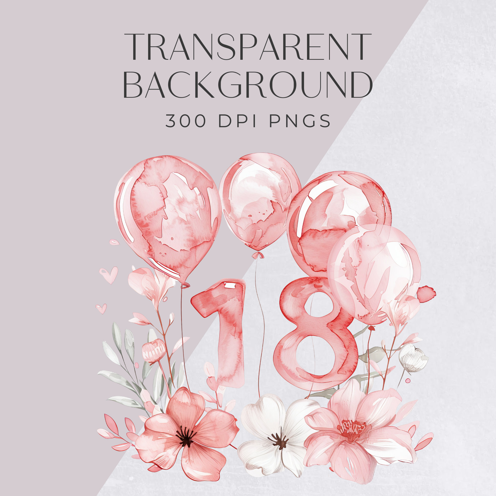 Happy 18th Birthday Png SINGLE IMAGE Pink Birthday Girl Clipart ...