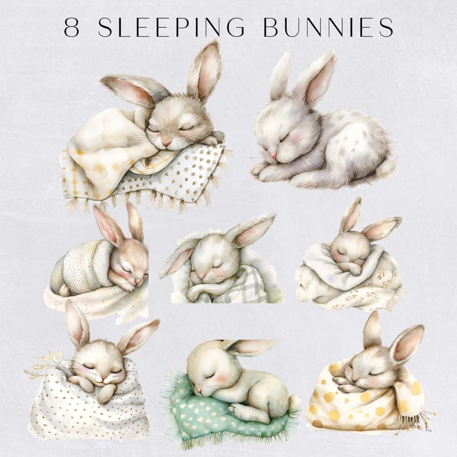 Sleeping Bunny Clipart, Cute Rabbit Asleep, Sweet Dreams Png, Nursery ...