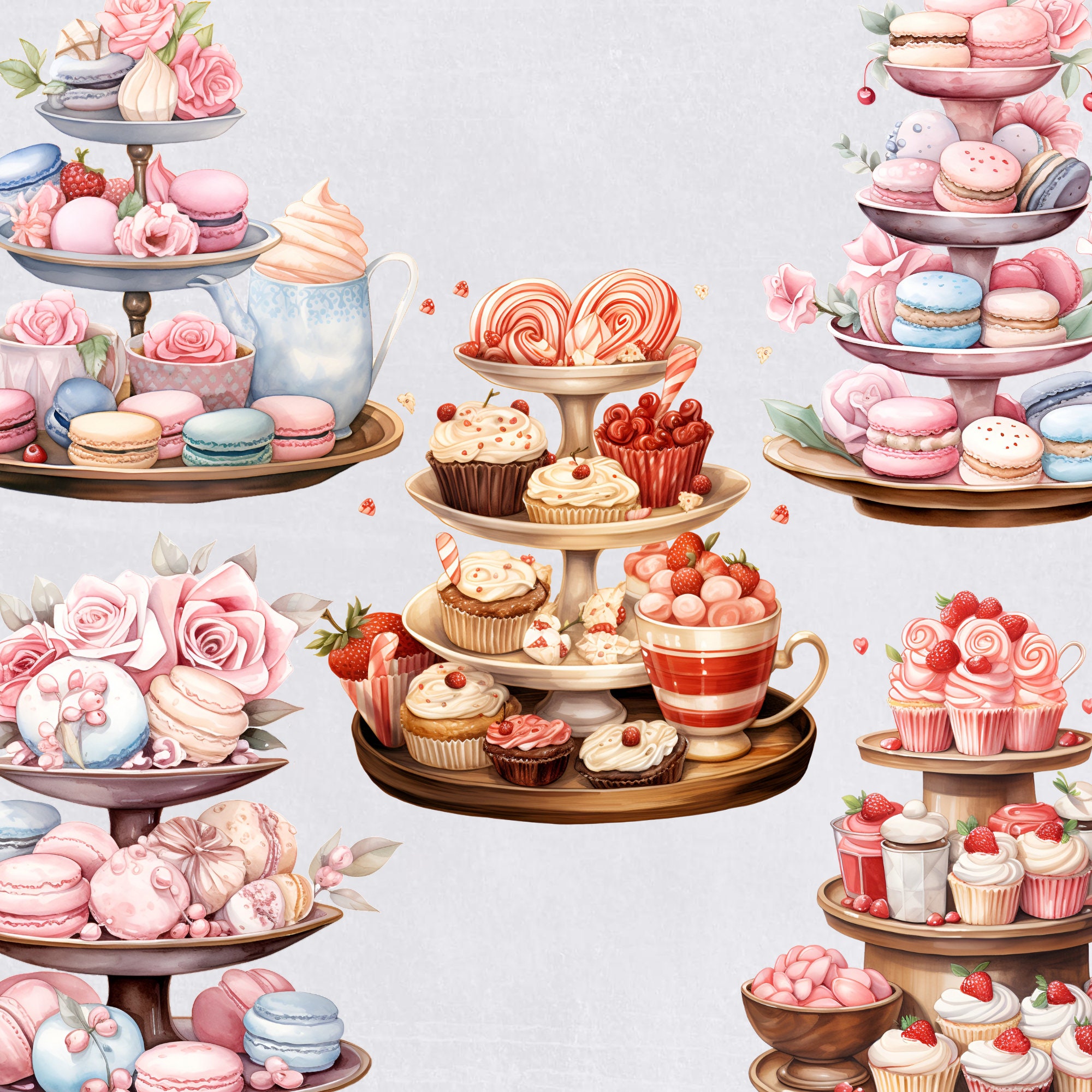 Cake on Stand Clipart, Baking Png, Meringue Clip Art, Bakery Graphics ...