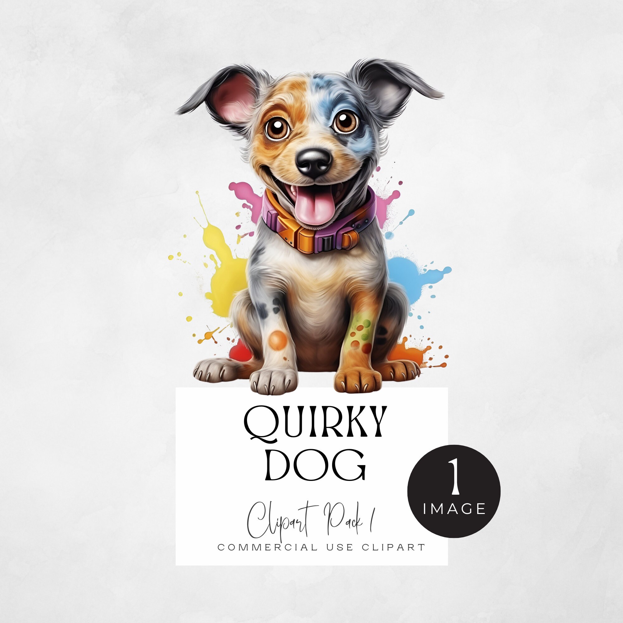 Watercolor Quirky Dogs Clipart | SINGLE IMAGE | Cute Puppy, Junk ...