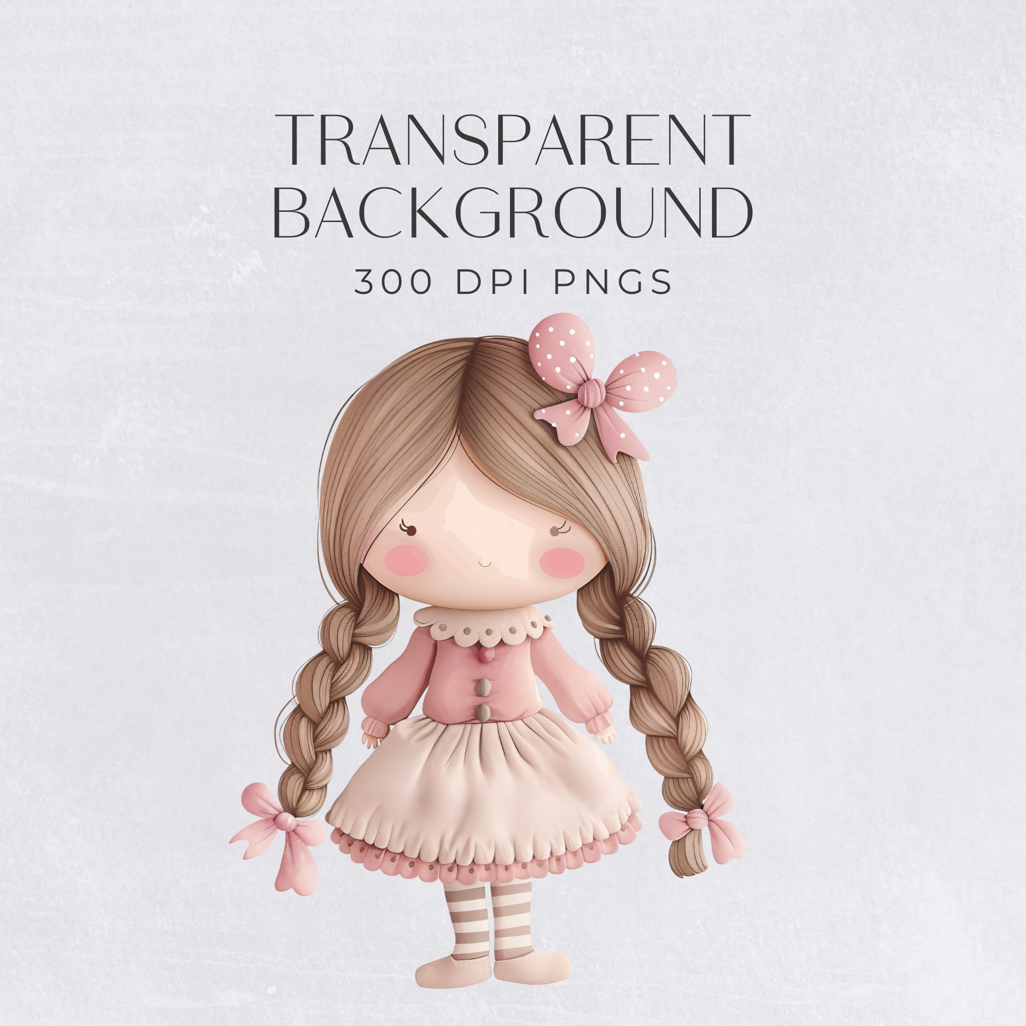Rag Doll Clipart, Raggedy Dolls Watercolor Png, Cute Character Graphics ...