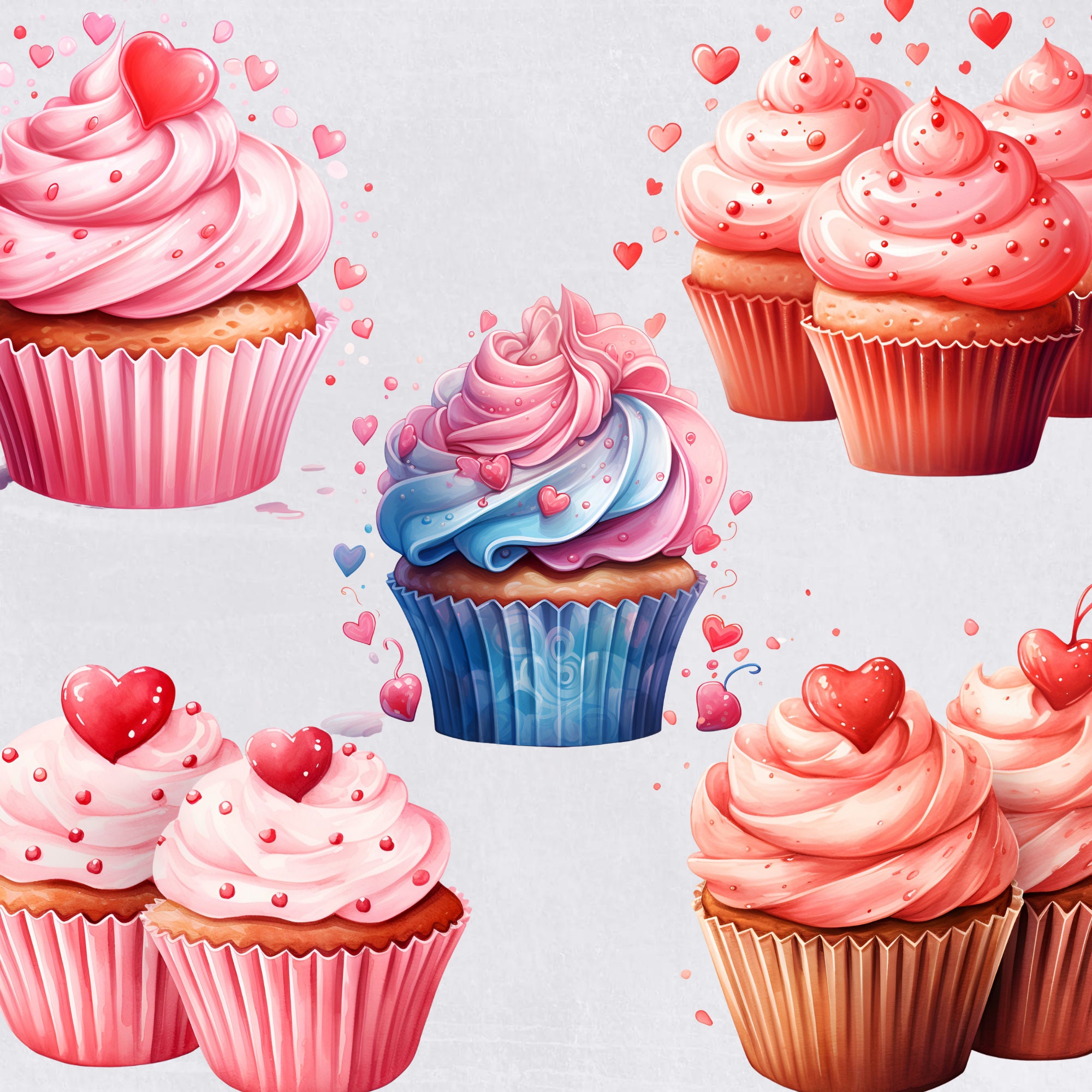 Strawberry Cupcake Clipart, Desserts Clip Art, Sweets Valentines Day ...
