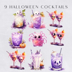 Halloween Cocktail Png, Spooky Purple Alcohol Bar Drinks Illustration ...