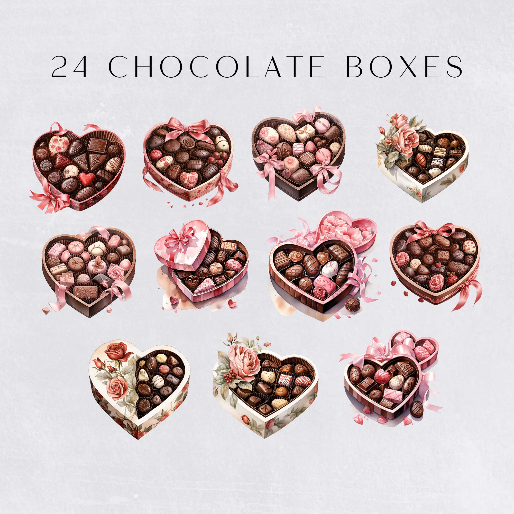 Valentines Day Chocolate Clipart, Heart Candy Box Clip Art, Mothers Day ...