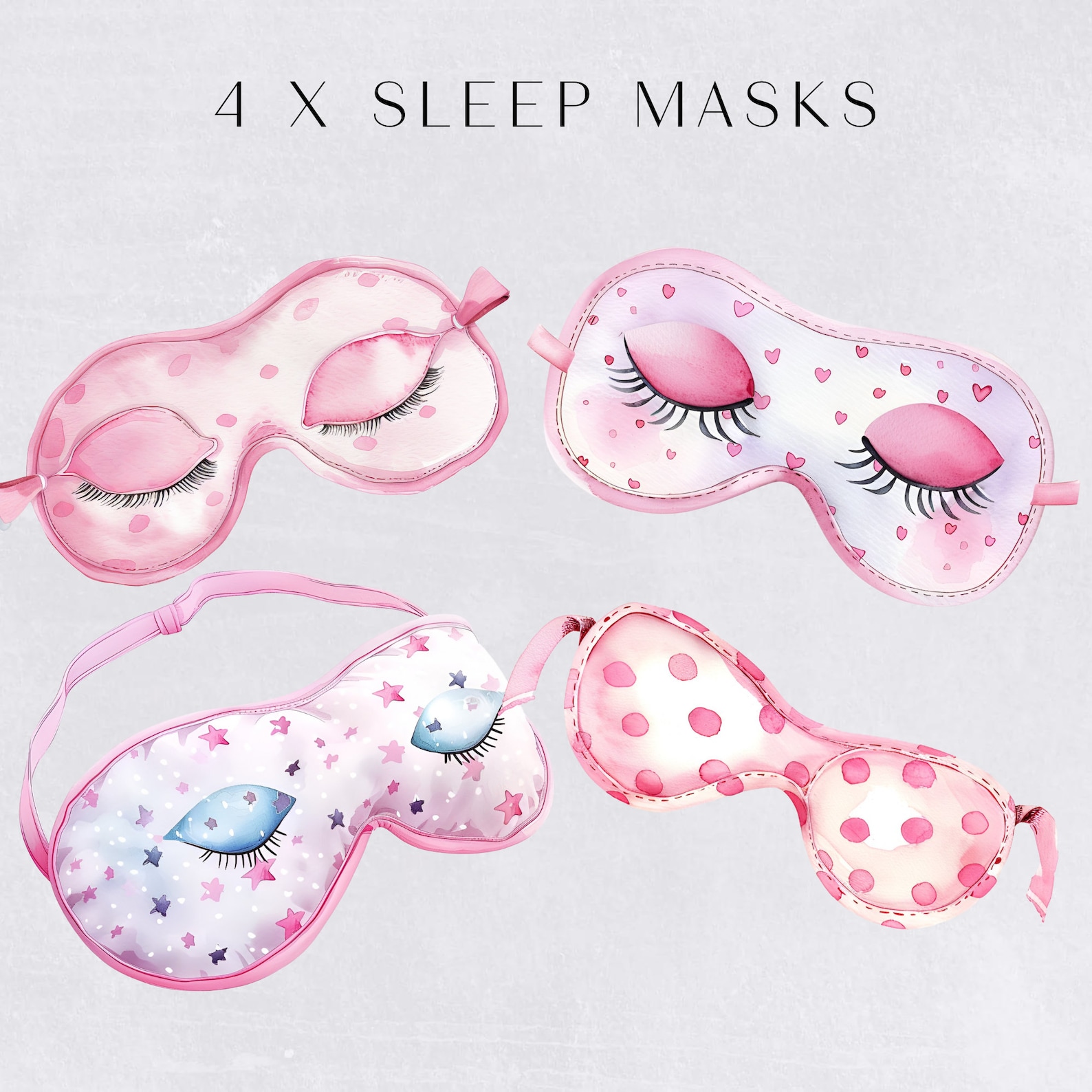 Sleep Mask Clipart, Watercolor Sleeping Mask Png, Planner Icons ...
