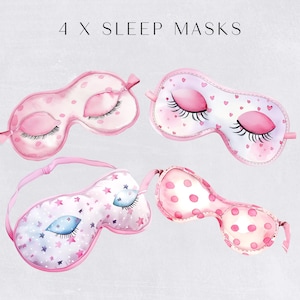 Sleep Mask Clipart, Watercolor Sleeping Mask Png, Planner Icons ...