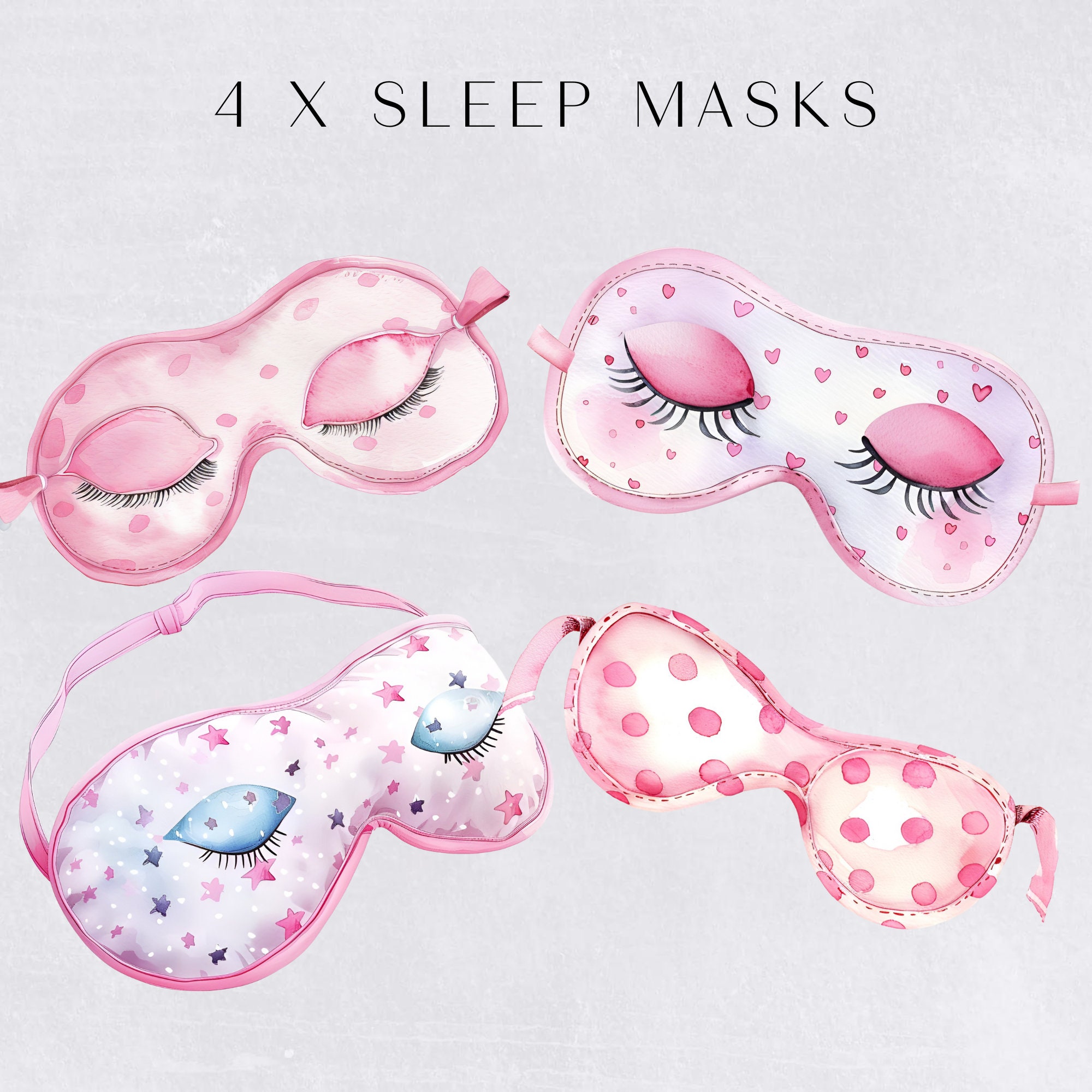 Sleep Mask Clipart, Watercolor Sleeping Mask Png, Planner Icons ...