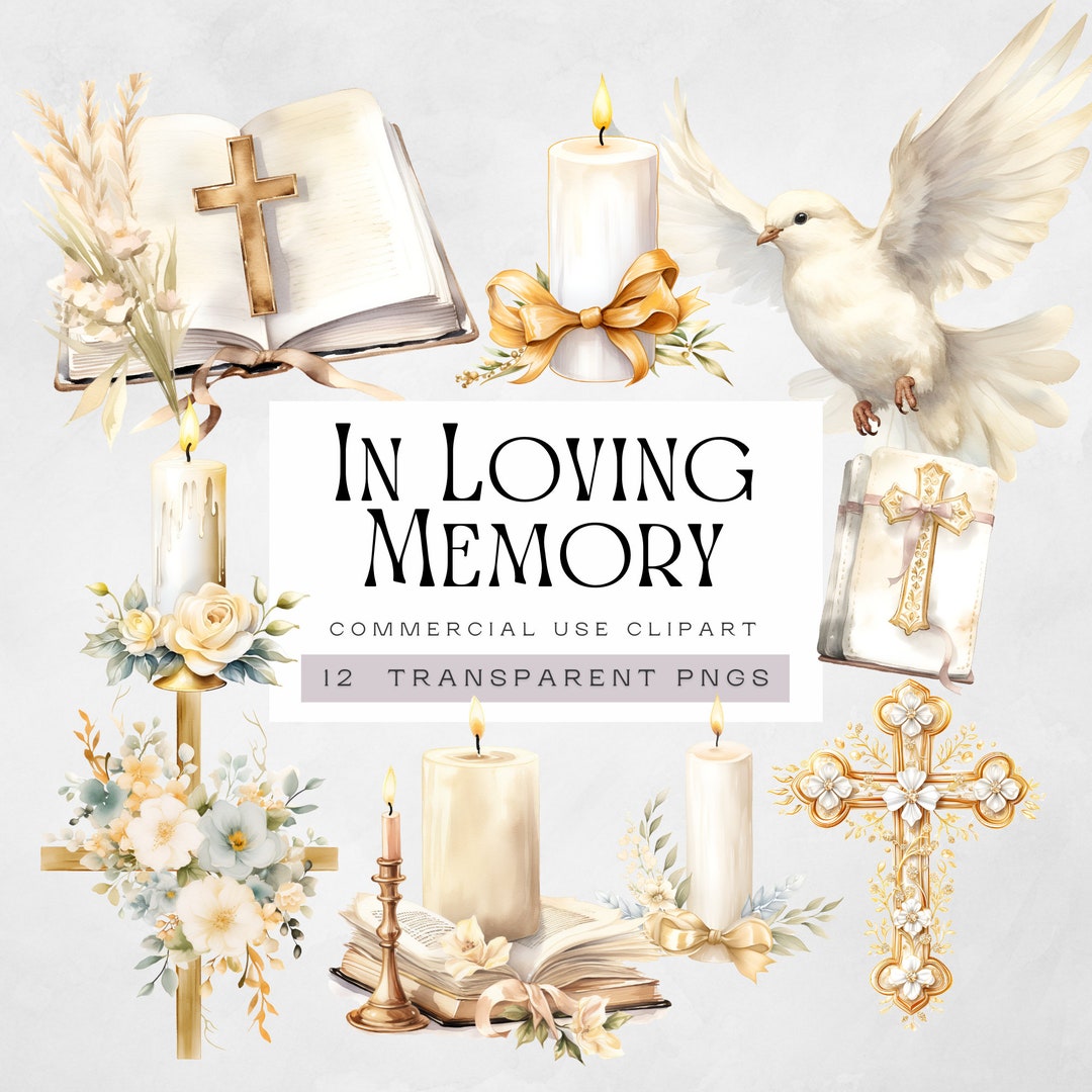 In Loving Memory Candle Png, Memorial Png, Dove Clipart, Rest in Peace ...