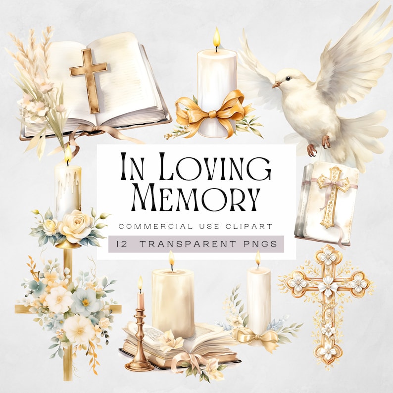 In Loving Memory Candle Png, Memorial Png, Dove Clipart, Rest in Peace ...