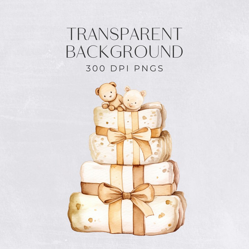 Baby Diapers Clipart, Neutral Watercolor Baby Shower Games Clip Art ...