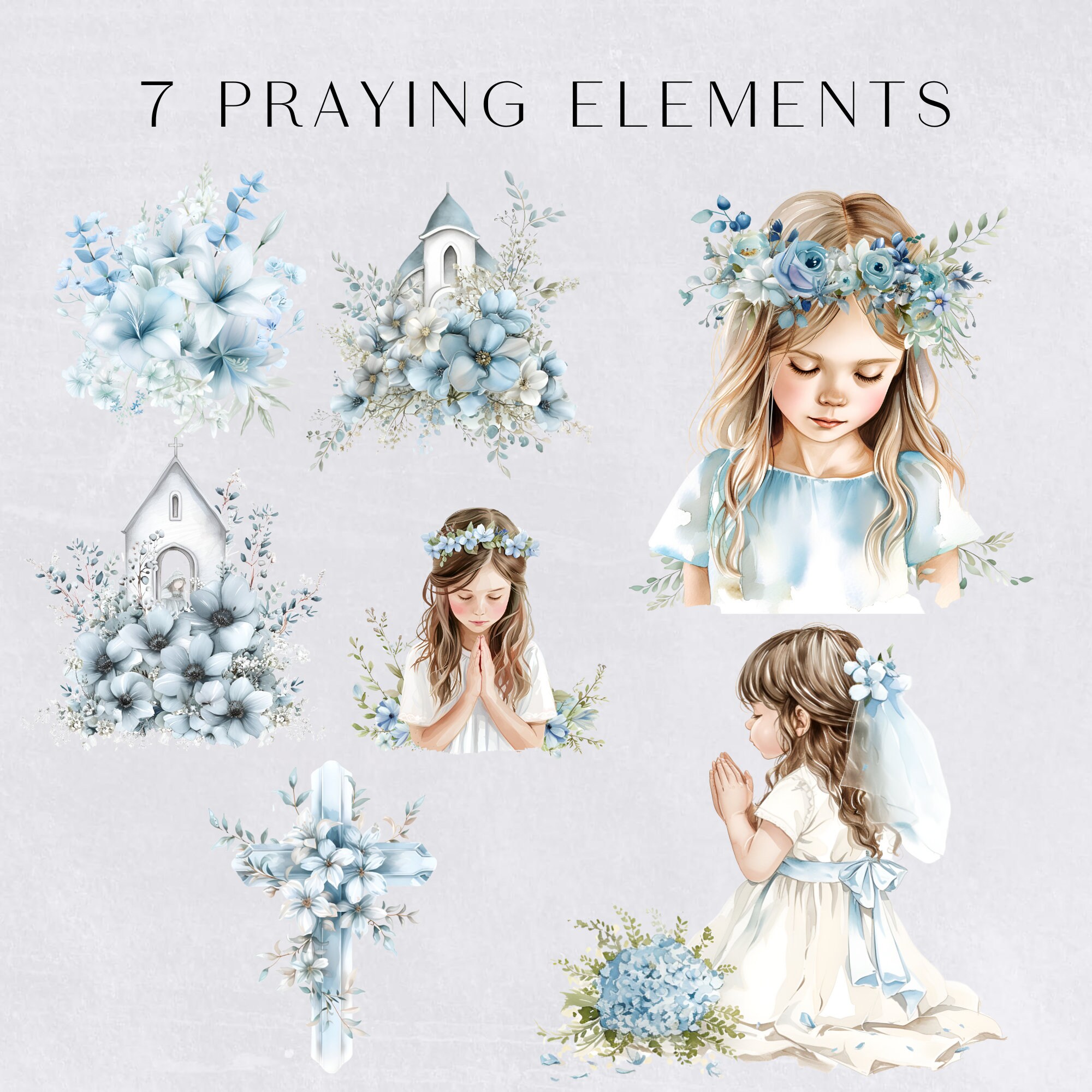 First Holy Communion Pngs, Praying Clipart, Girl Saying Prayers ...