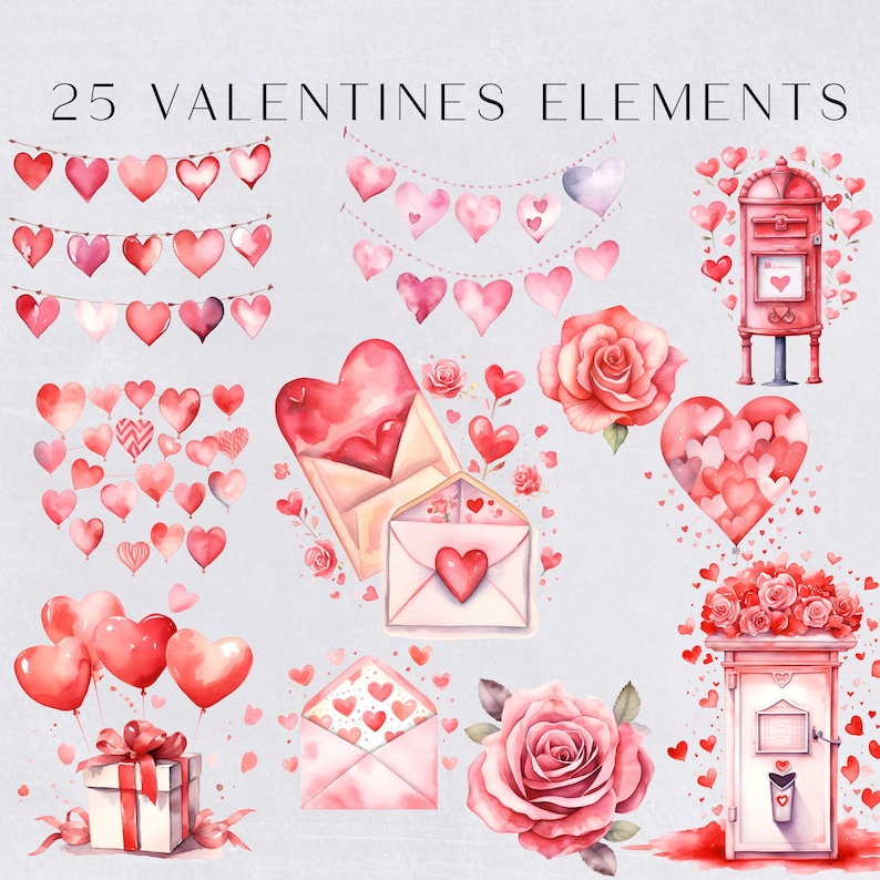 Valentines Mail Clipart, Love Letter Clipart, Romantic Graphics ...