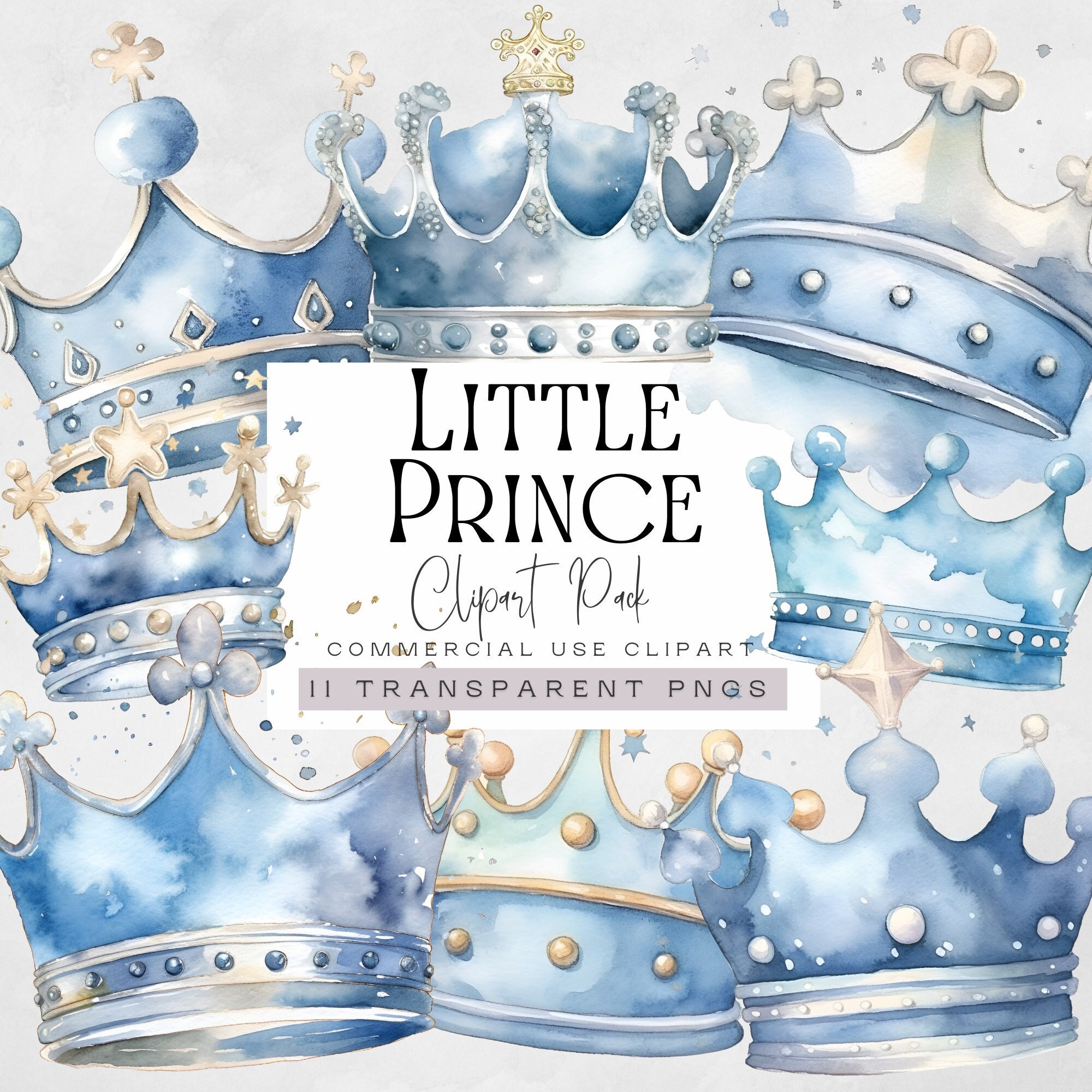 The Little Prince Clipart, King and Queen Crowns Clip Art, Blue Boy ...
