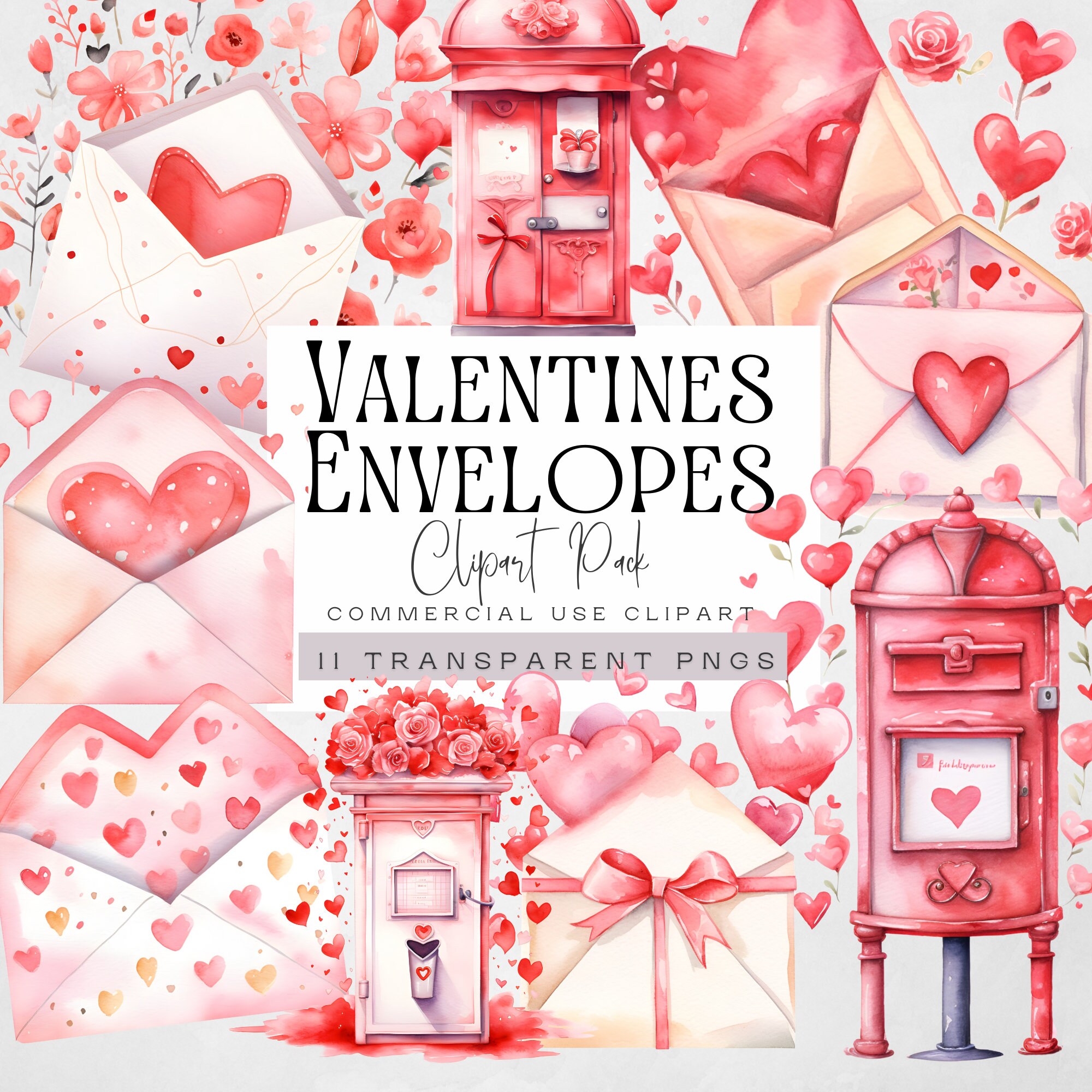 Valentines Envelope Clipart, Mailbox Clip Art, Love Letter Mail Clipart ...