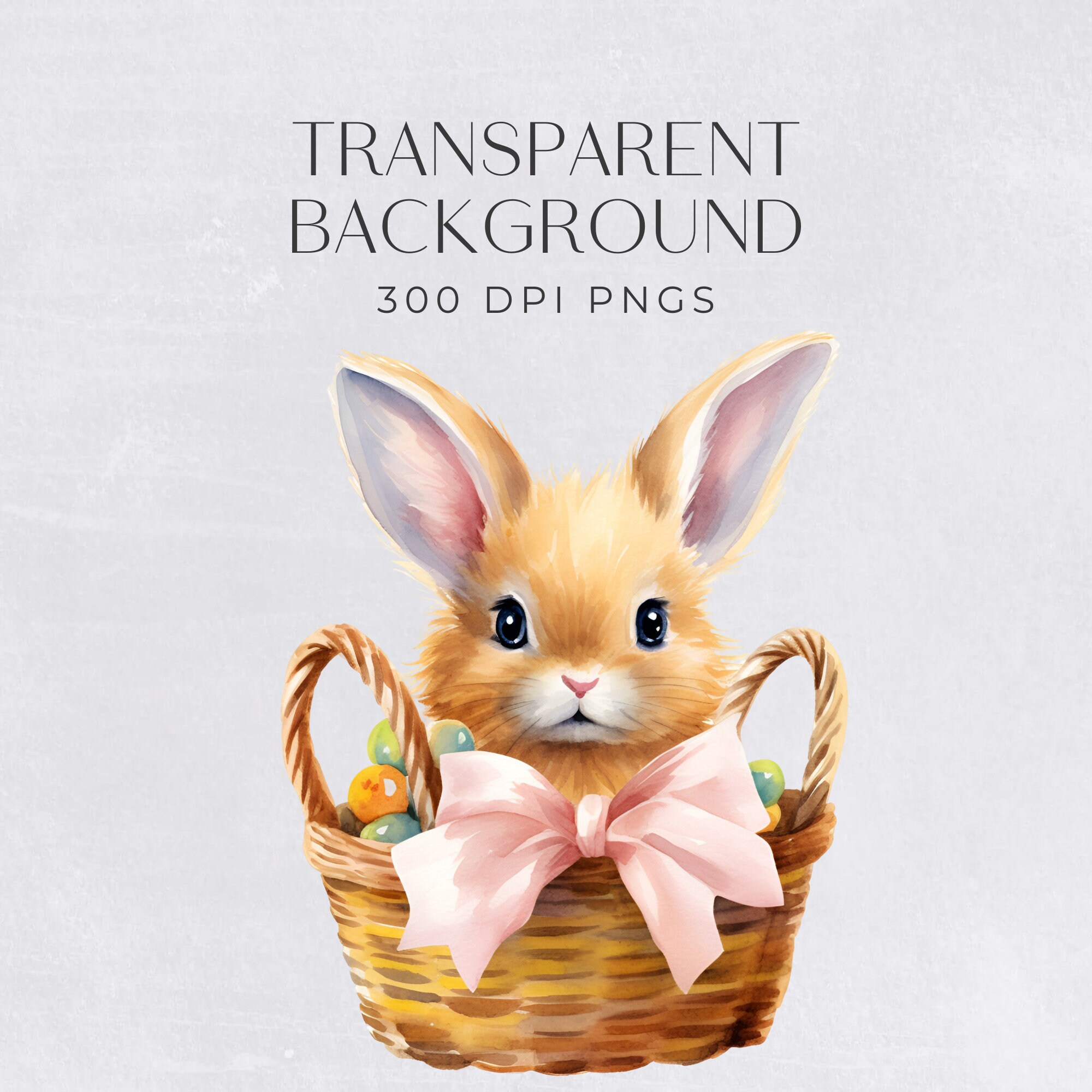 Easter Bunny Clipart Transparent, Watercolor Bunnies Graphics, Cute ...