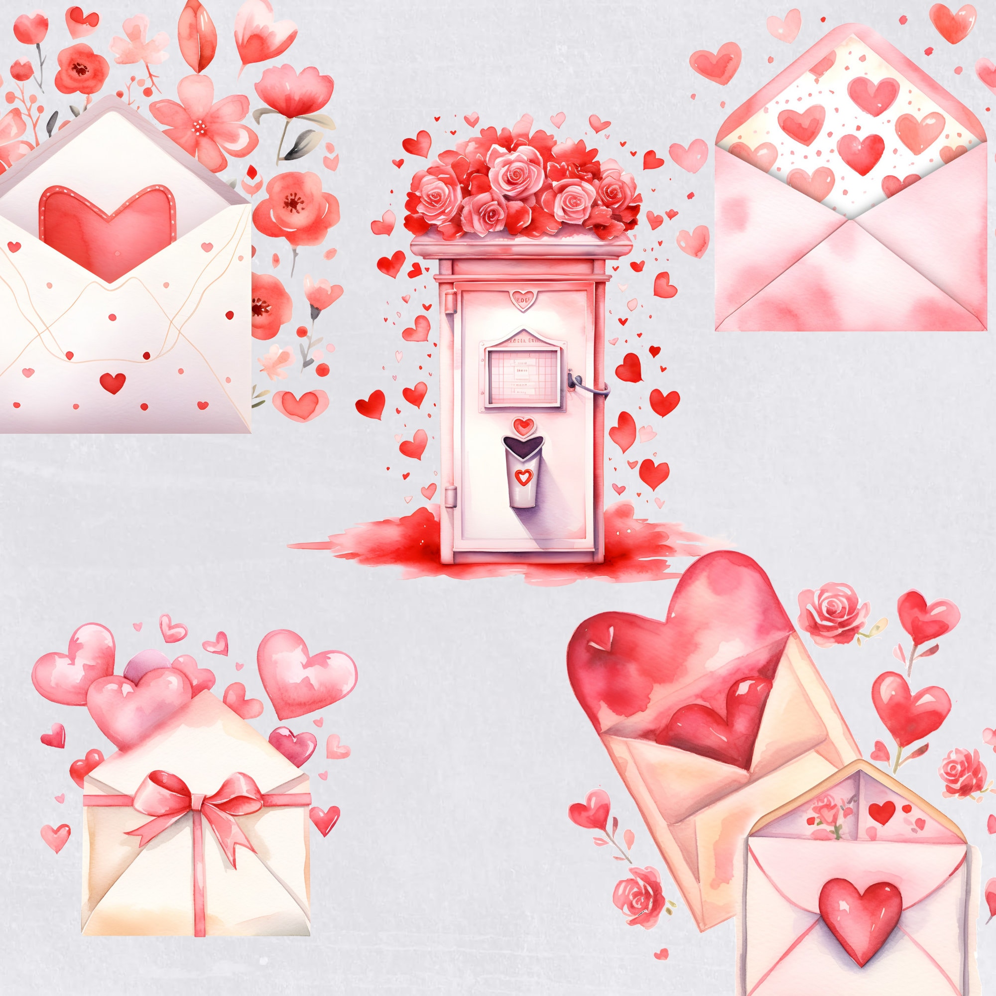 Valentines Envelope Clipart, Mailbox Clip Art, Love Letter Mail Clipart ...