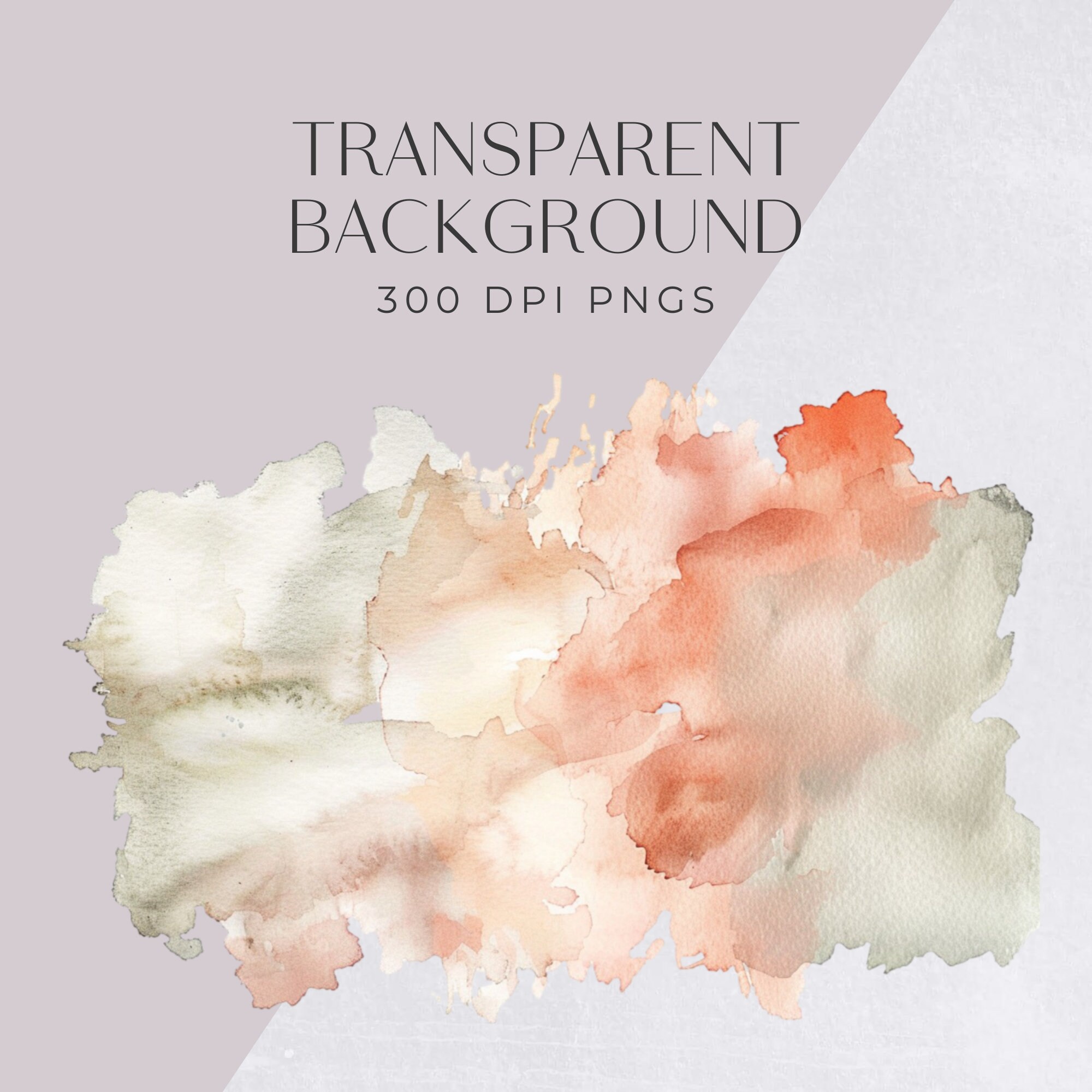 Sage Green Watercolor Wash Png, Pastel Orange Texture Clipart ...