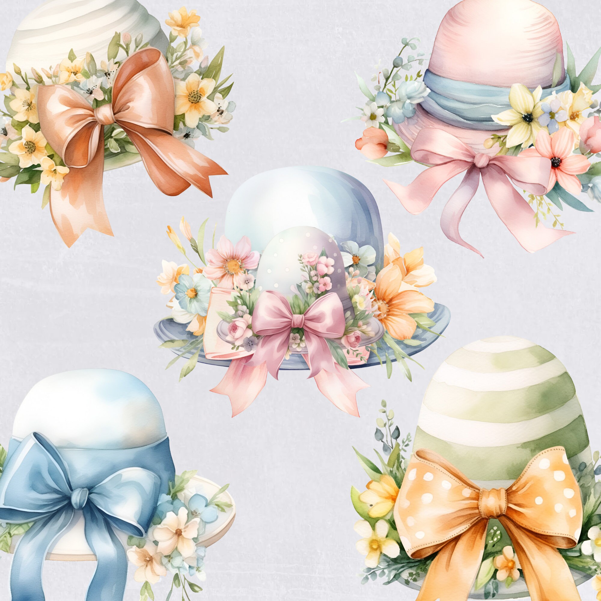 Easter Hat Clipart, Womans Straw Hat With Florals, Flowers, Cute ...